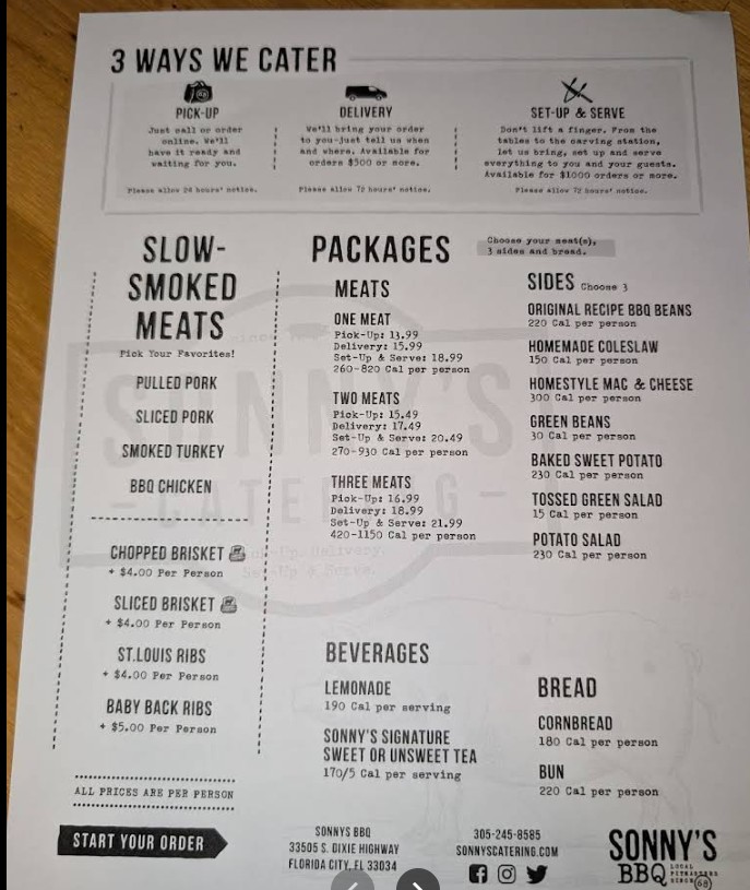 Sonny’s BBQ Restaurant Menu | Smoked Meats, BBQ Platters & Southern Sides