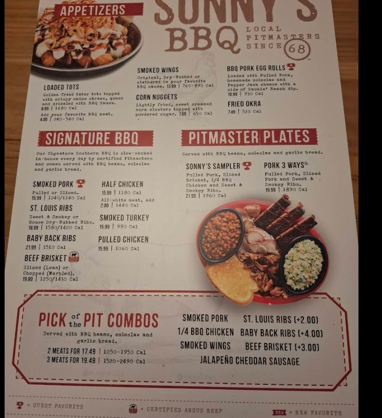 Sonny’s BBQ Restaurant Menu | Smoked Meats, BBQ Platters & Southern Sides